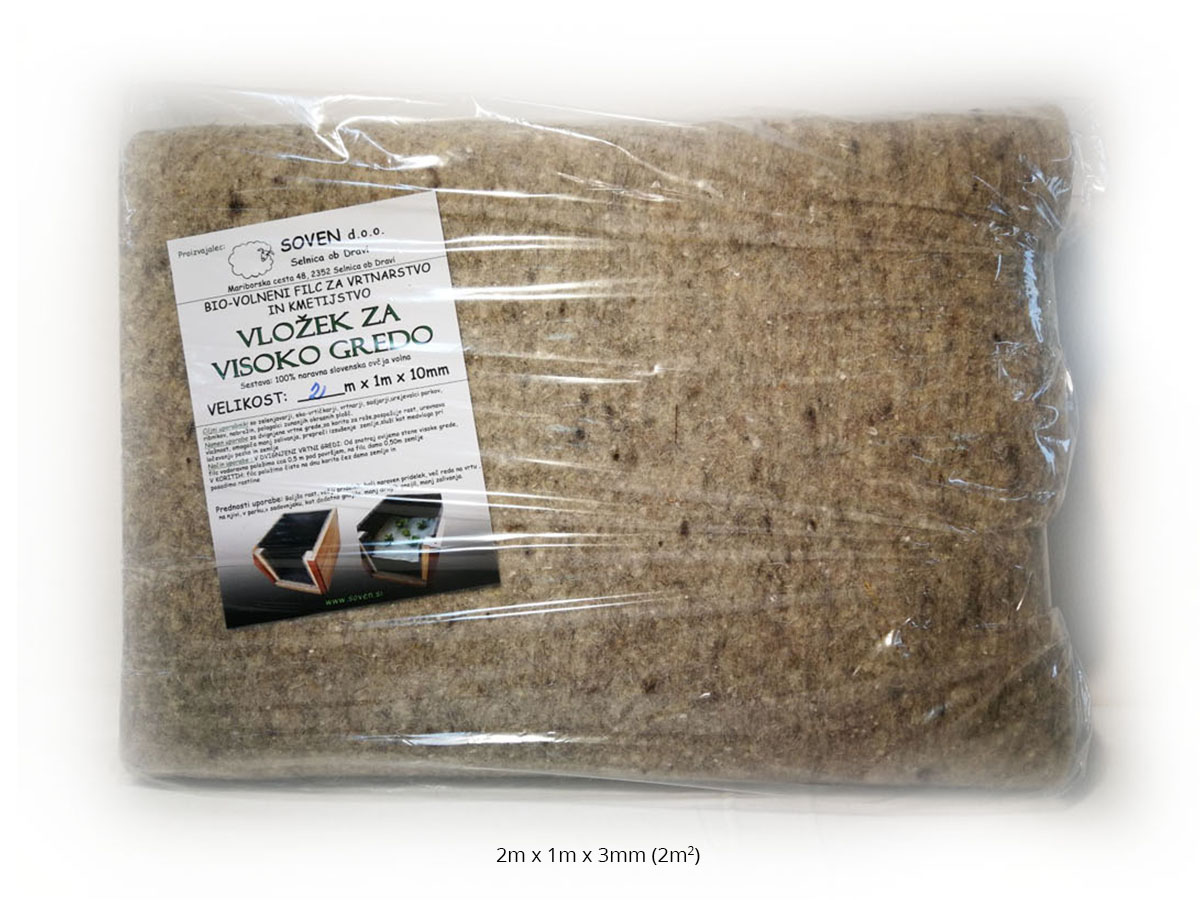 VLOŽEK ZA VISOKO GREDO iz NARAVNE OVČJE VOLNE - bio filc | Soven