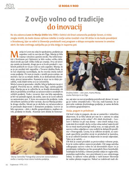 Z ovčjo volno od tradicije do inovacij. SOVEN iz roda v rod ! | Soven